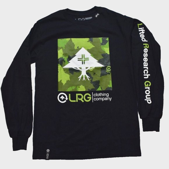 Lrg | Shirts | Lifted Research Group Mens Lrg Forest Camo Tree Box Ls Black Shirt New Small ...
